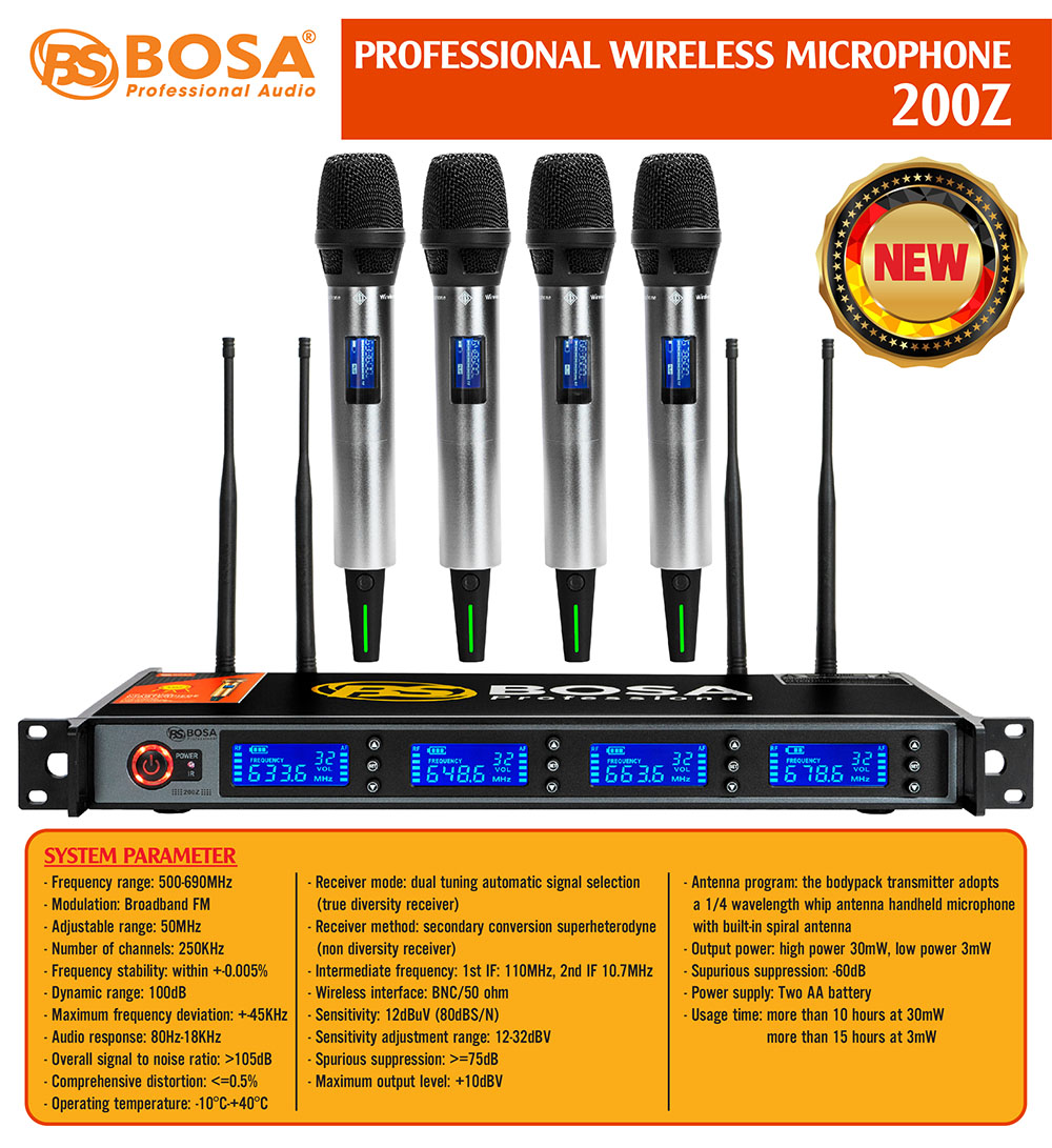Micro không dây bosa 200Z micro bosa micro không dây