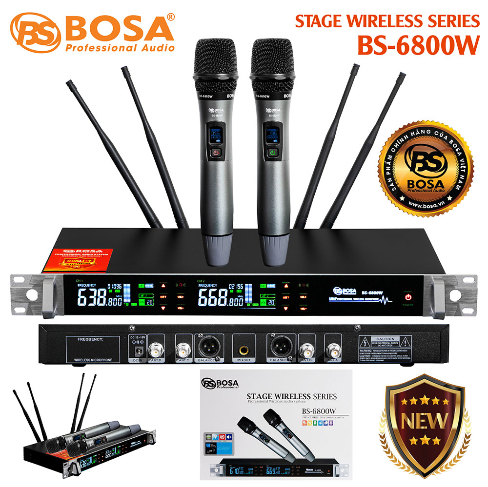 Micro không dây bosa BS-6800W micro bosa micro không dây micro karaoke ...