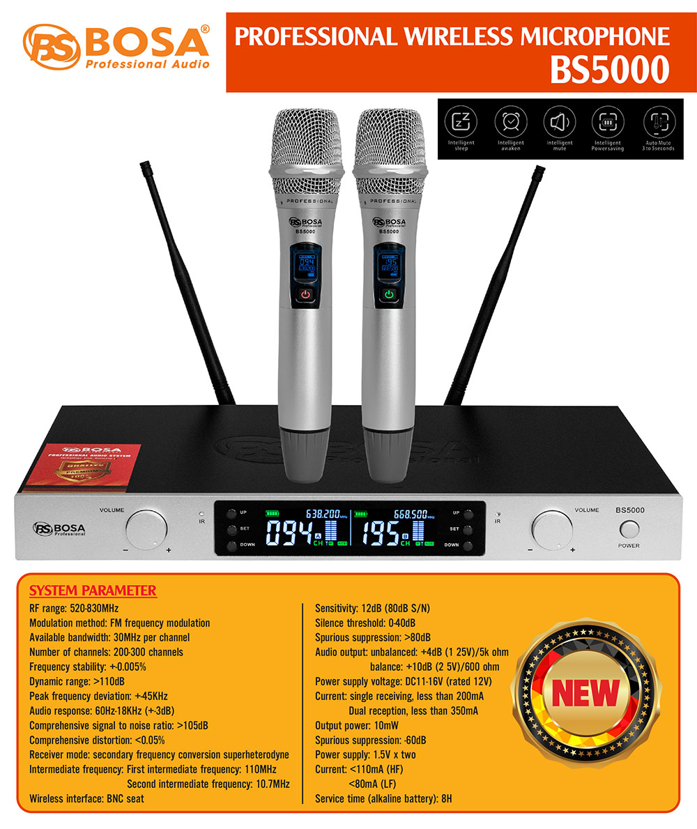 Micro không dây bosa BS5000 micro bosa micro không dây micro